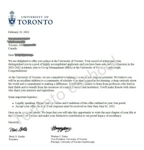 Congratulations on your Offer of Admission - Toronto eSchool - Online ...