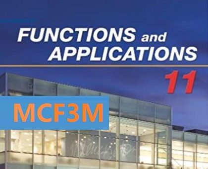 MCF3M Functions and Applications Grade11 Online - Toronto eSchool