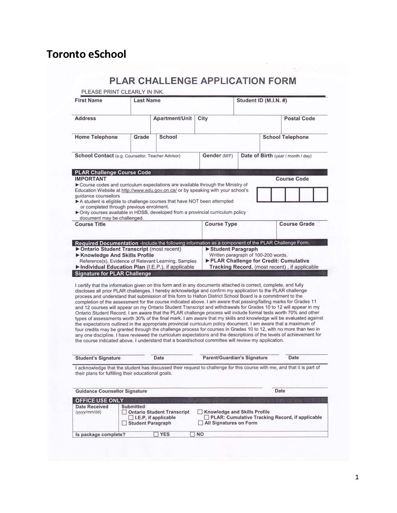 School Calendar - Toronto eSchool - Online High School - OSSD Diploma