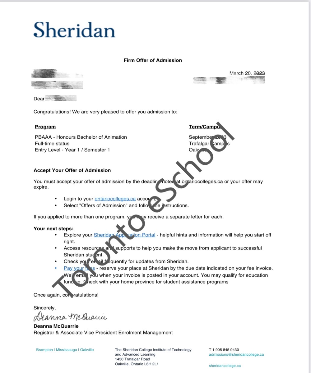Congratulations on your offer of admission 2023 - Toronto eSchool