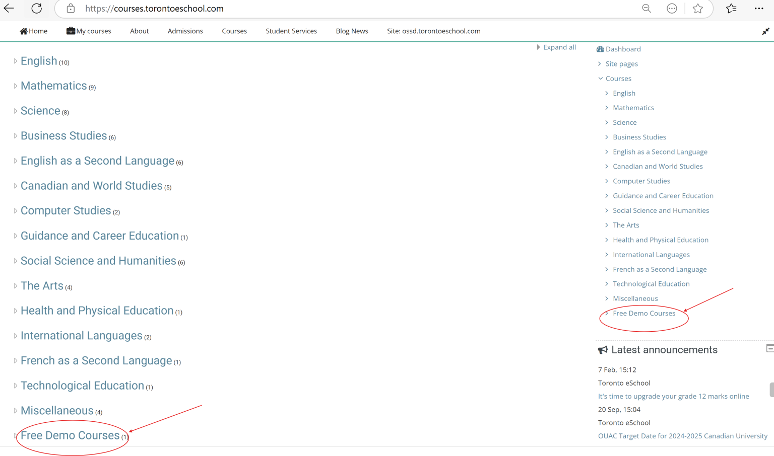 Free Demo Courses - Toronto eSchool - Online High School - OSSD Diploma