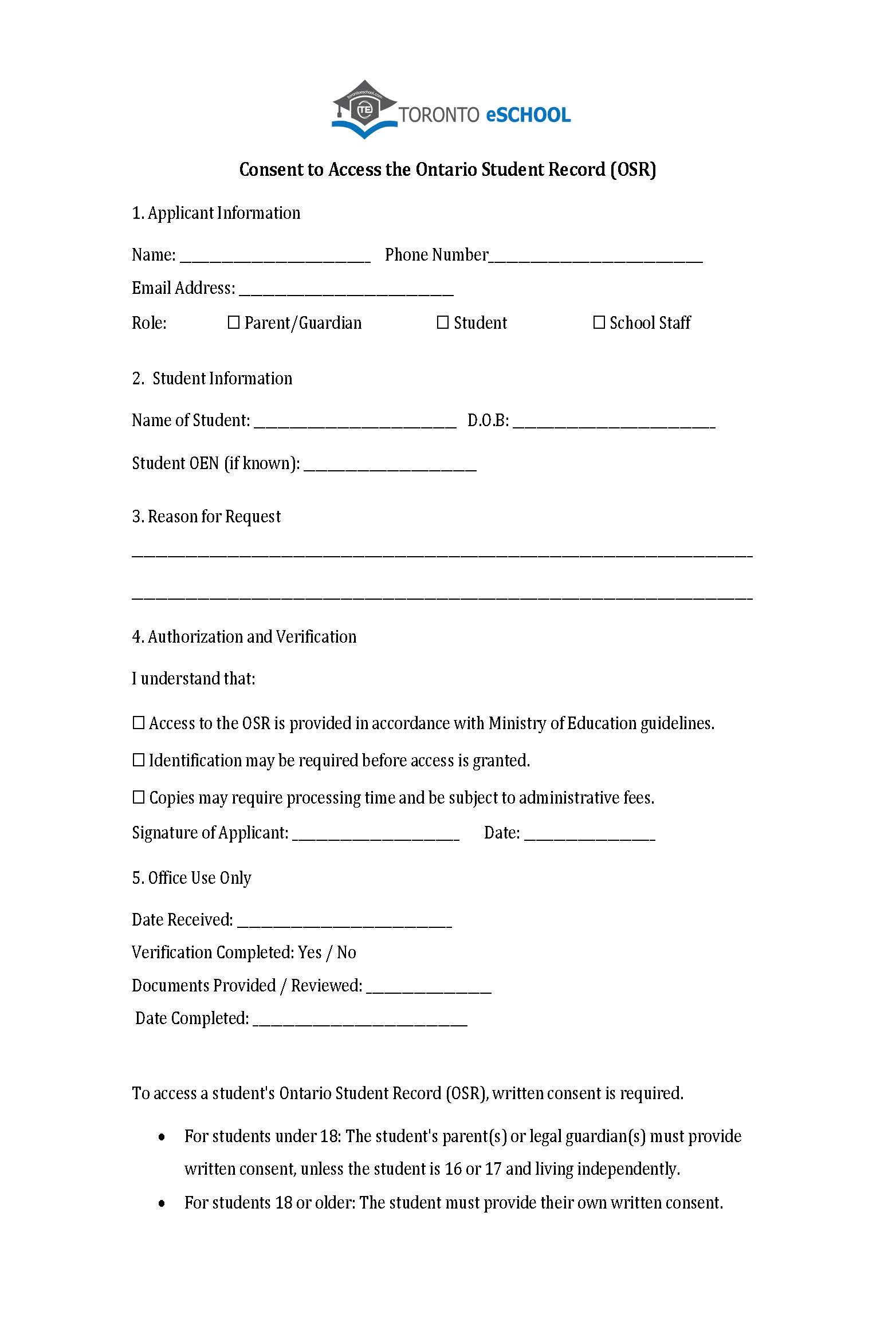 OSSD/OSR/OST - OSSD Requirements - Toronto eSchool